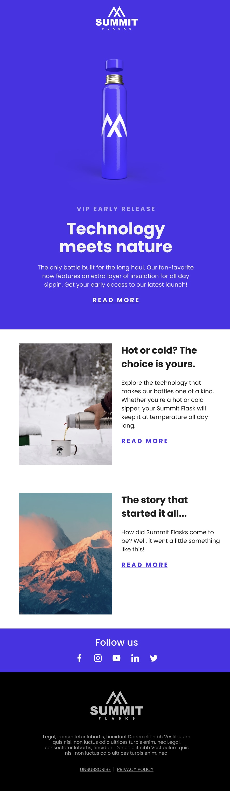 New Content Loyalty Program Email Template | Sendlane