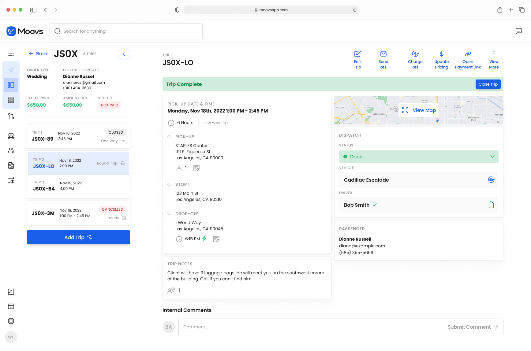 Pricing — Moovs App