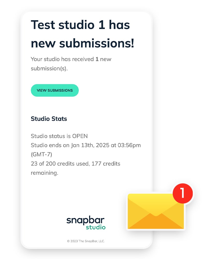 Studio - Virtual Headshots Feature: Email Notifications