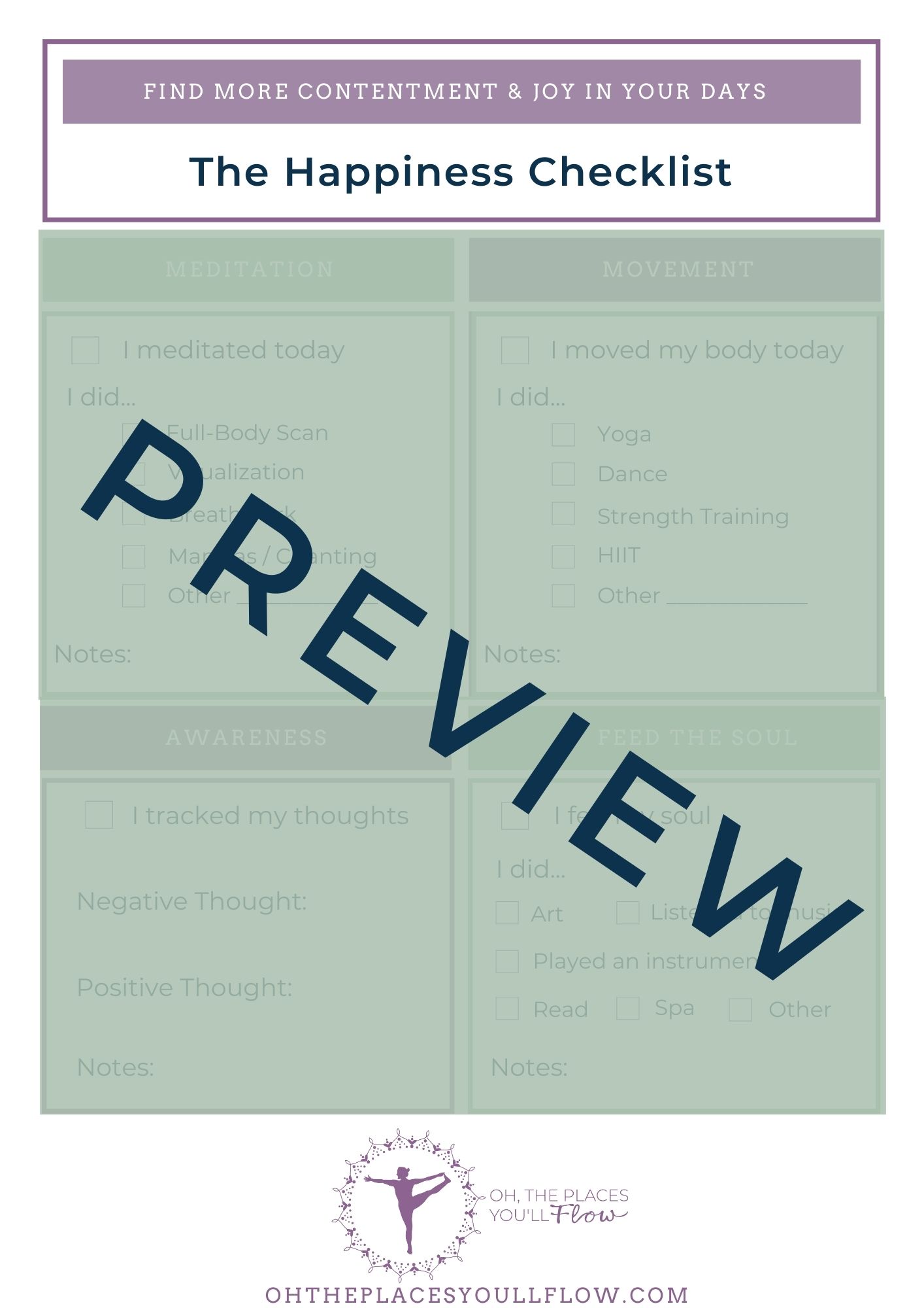Hold Yourself Accountable to Be Happy - FREE Checklist