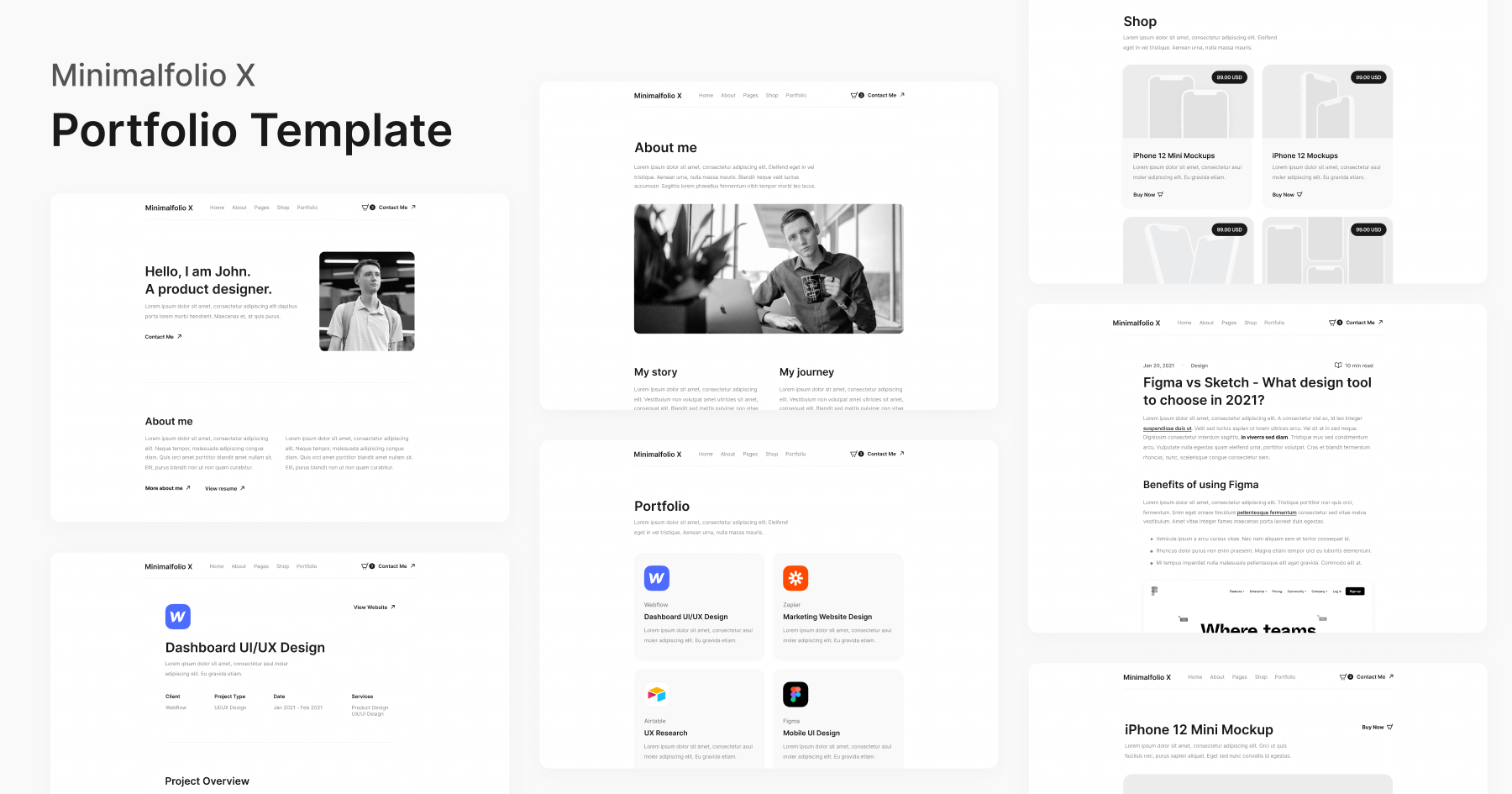 Minimalfolio X - Webflow Ecommerce website template