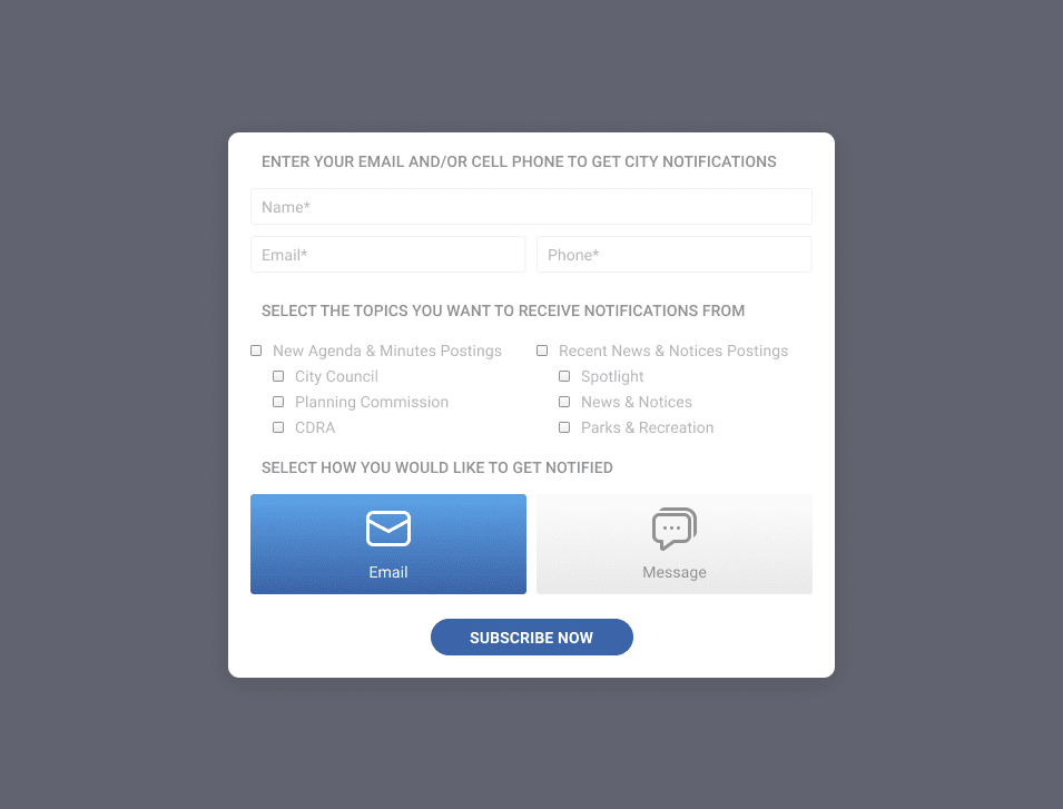 Town Web - Municipal Website Features