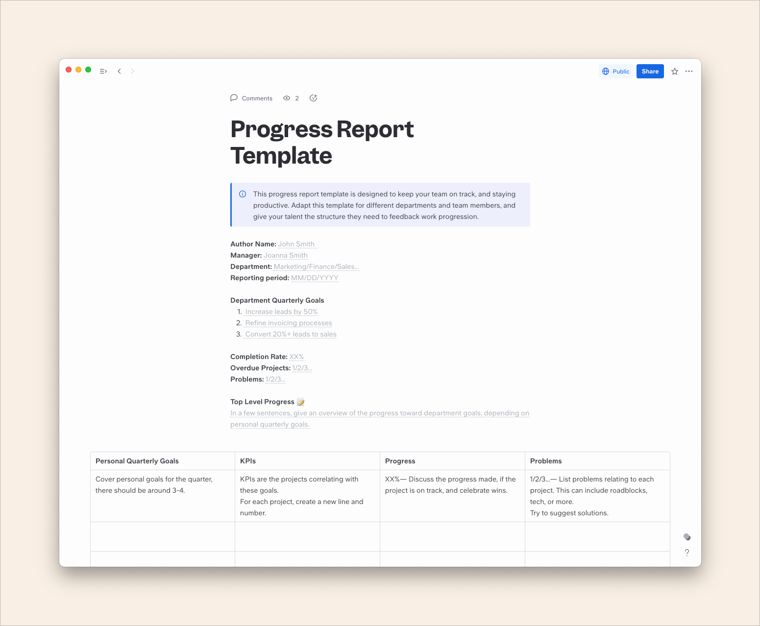 Progress Report Full Guide Slite