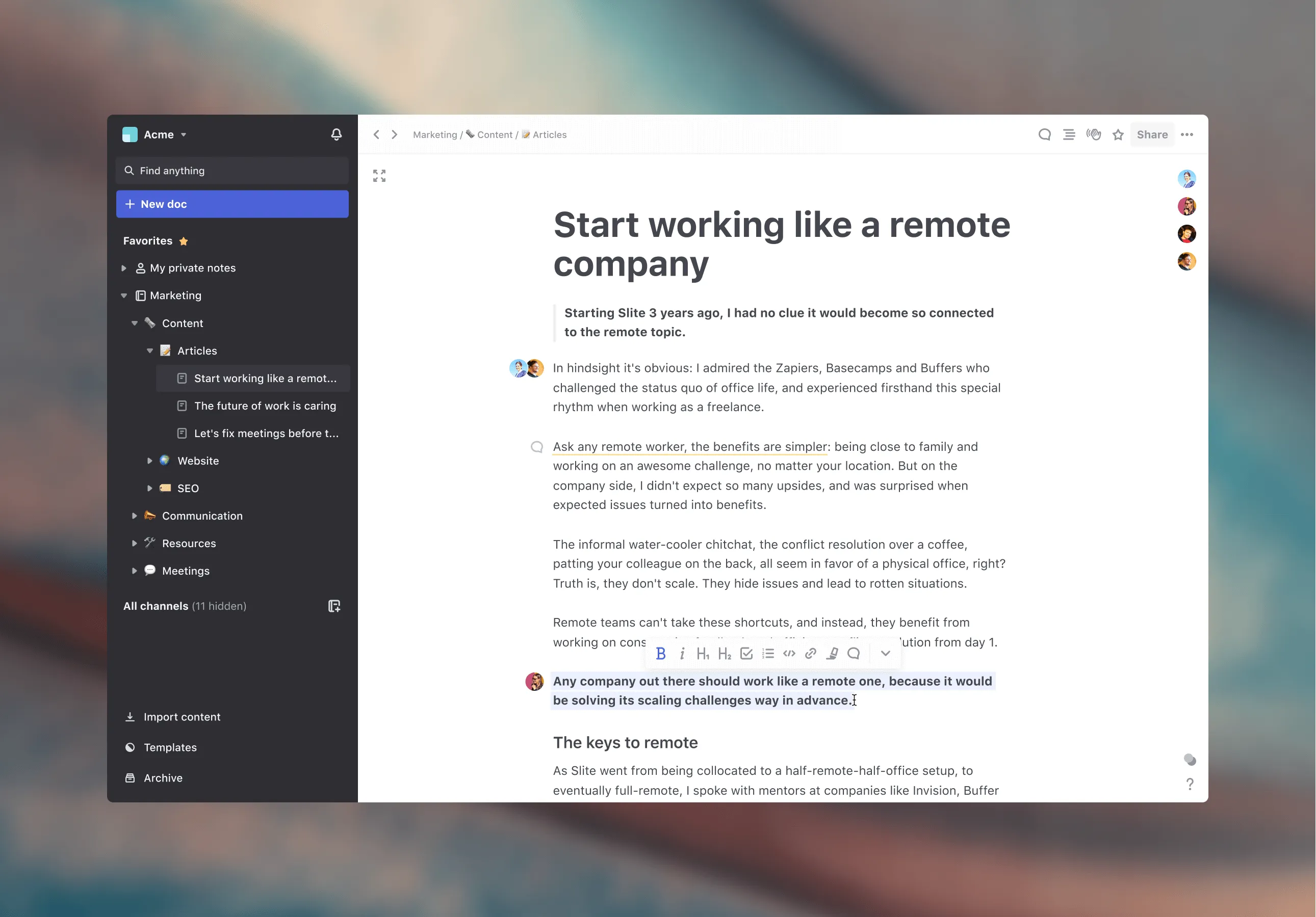 6 tips to get started with Slite