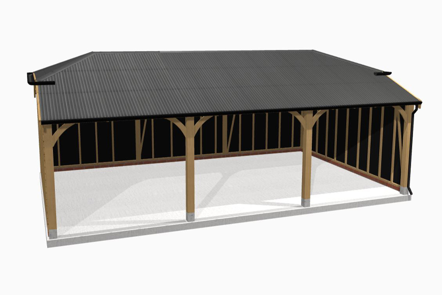 Carriage House - Triple Bay Barn Hip Side