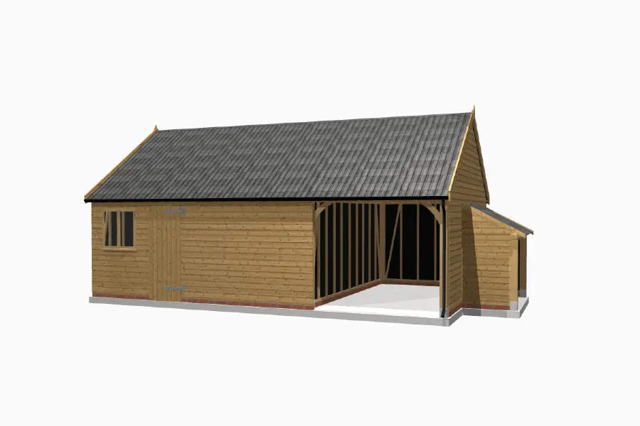 Triple Bay Oak Framed Garage Large Workshop Open Bay | Bespoke Oak ...