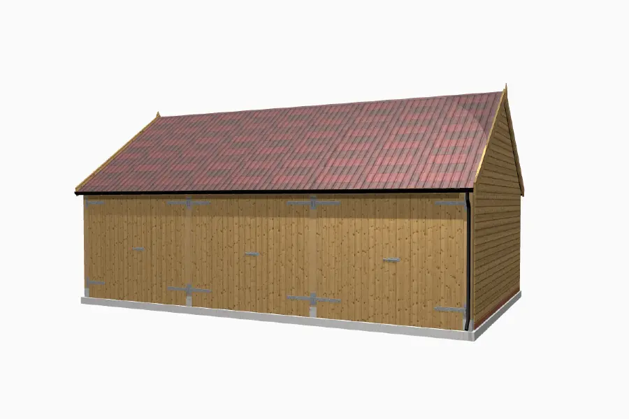 Triple Bay Oak Framed Garage with Doors | Bespoke Oak Framed Garages