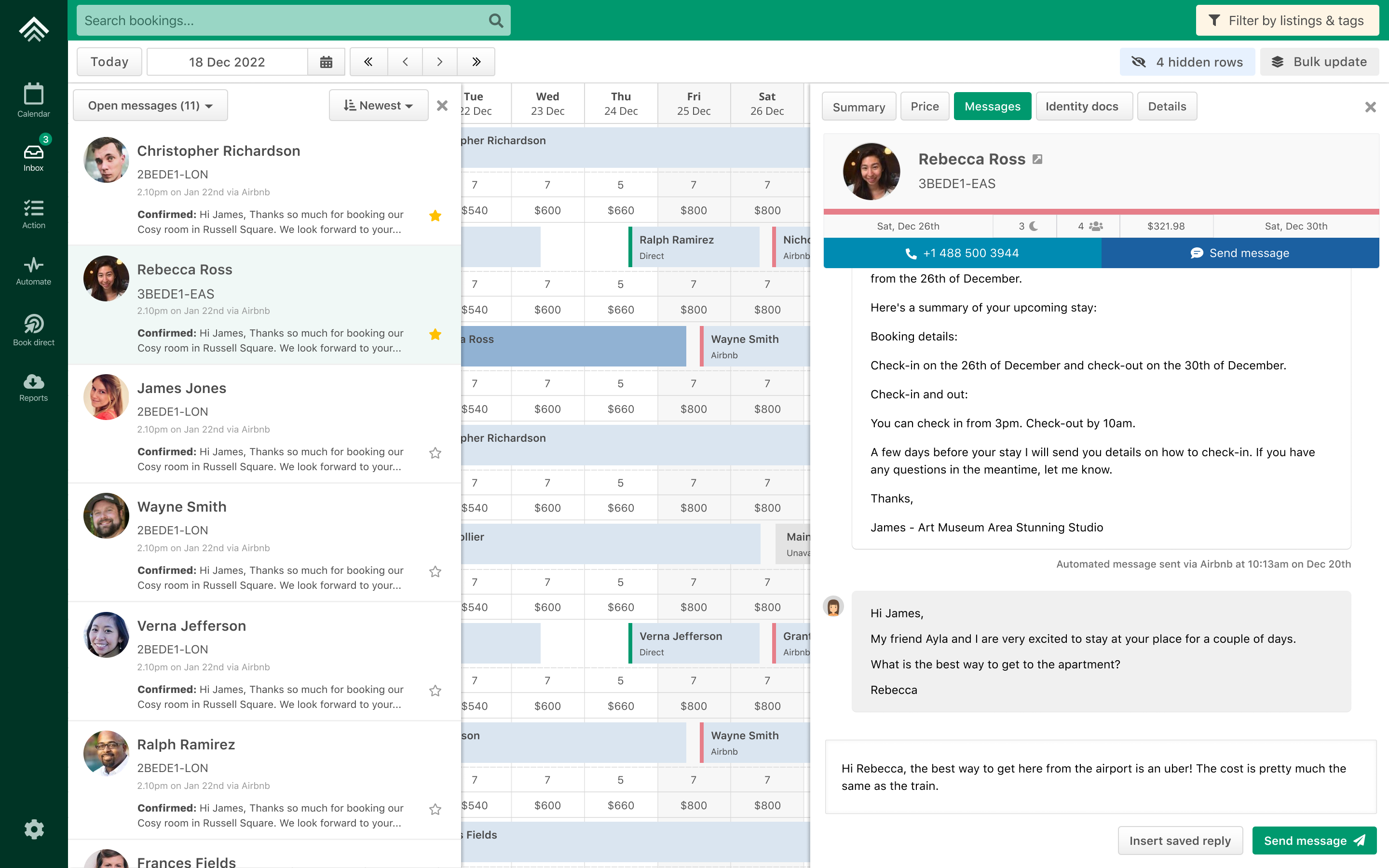 Unified inbox for Airbnb, Booking.com and Vrbo - Uplisting