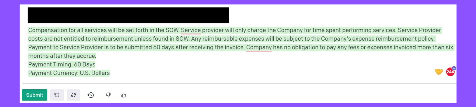 Processing Master Service Agreements With Multi-Task GPT-3 Model for Blended Summarization ...