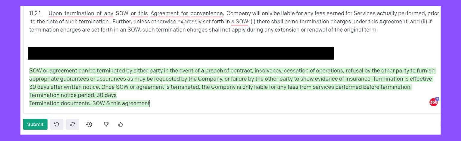 Processing Master Service Agreements With Multi-Task GPT-3 Model for Blended Summarization ...