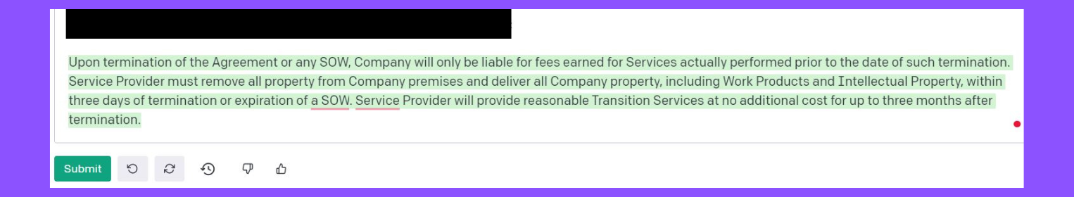 Processing Master Service Agreements With Multi-Task GPT-3 Model for Blended Summarization ...