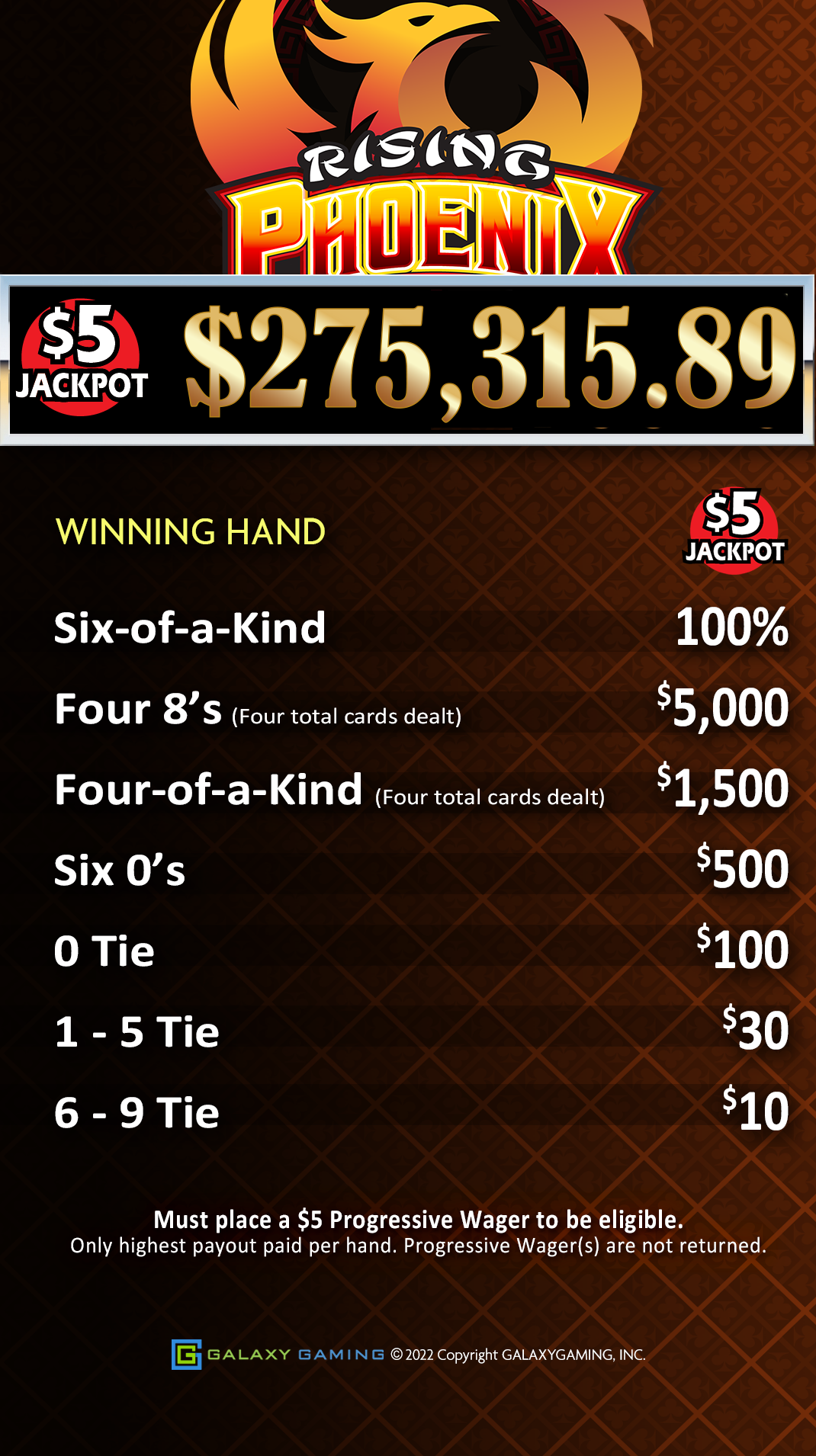 Galaxy Gaming | Rising Phoenix Baccarat