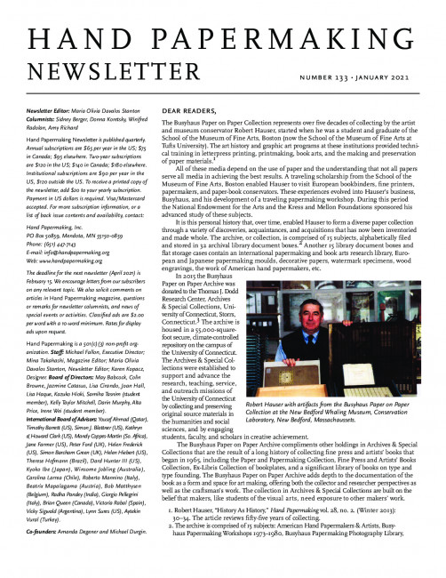 Hand Papermaking Magazine Summer 2018 Issue