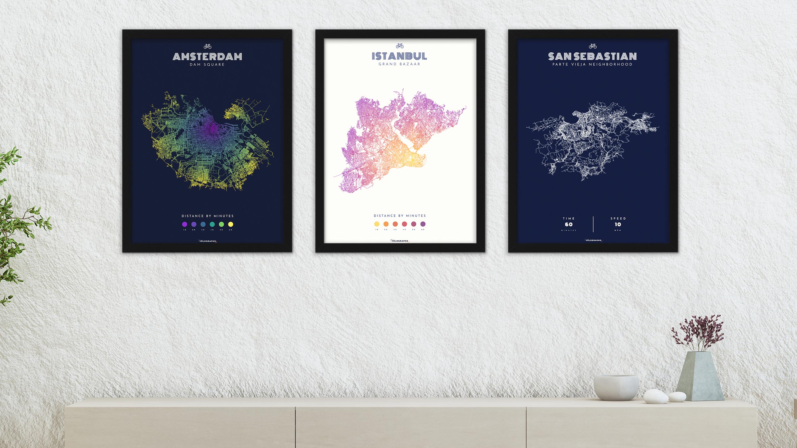 Vélographs - Custom Europe Cycling Posters