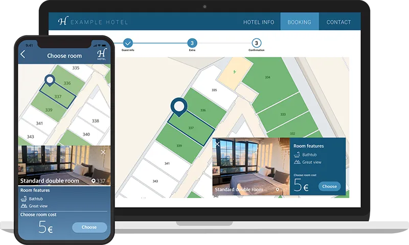 Room Selector & Digital Wayfinding for Hotels