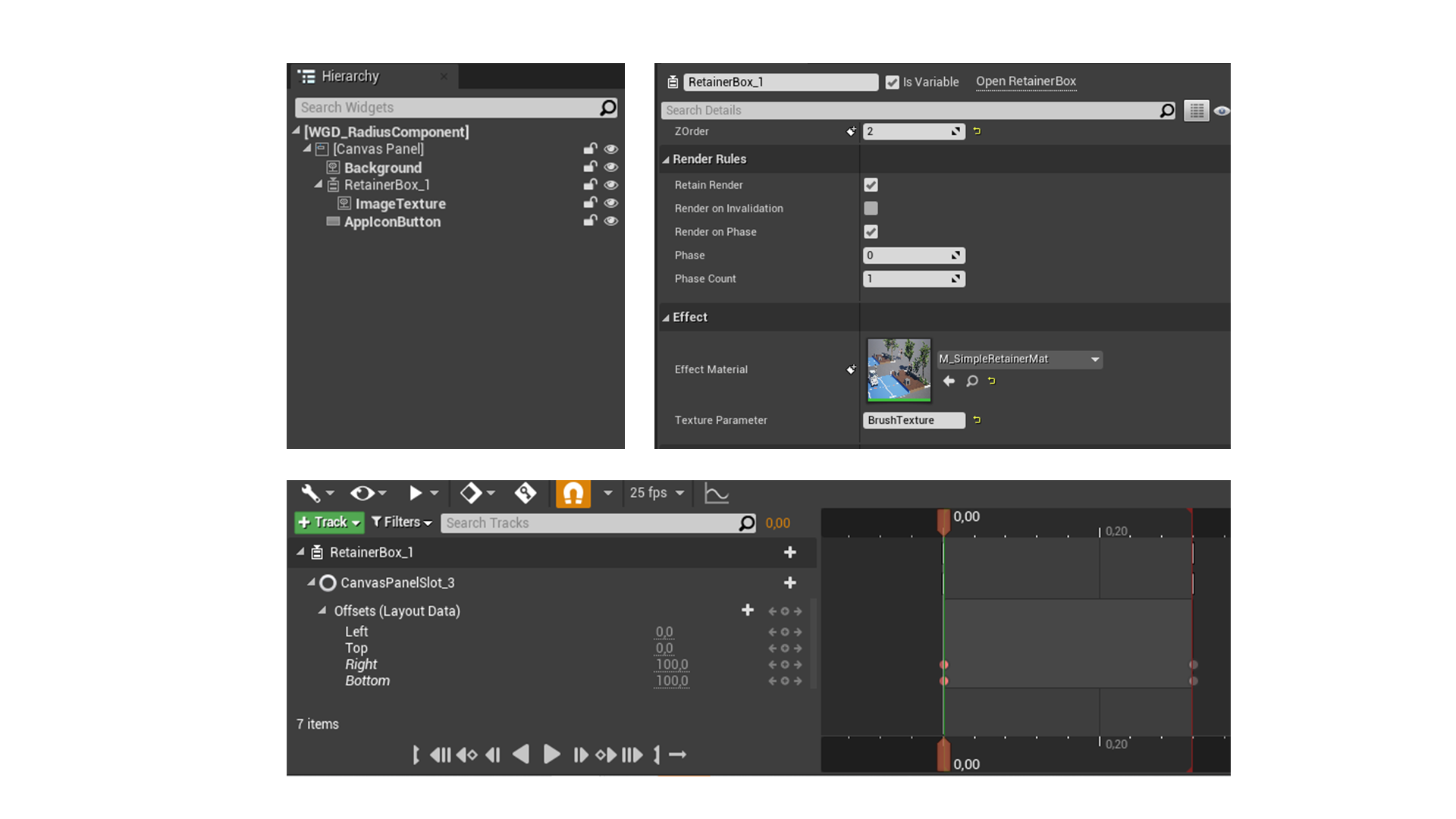 Unreal Engine UMG - How to add a dynamic radius to a widget component