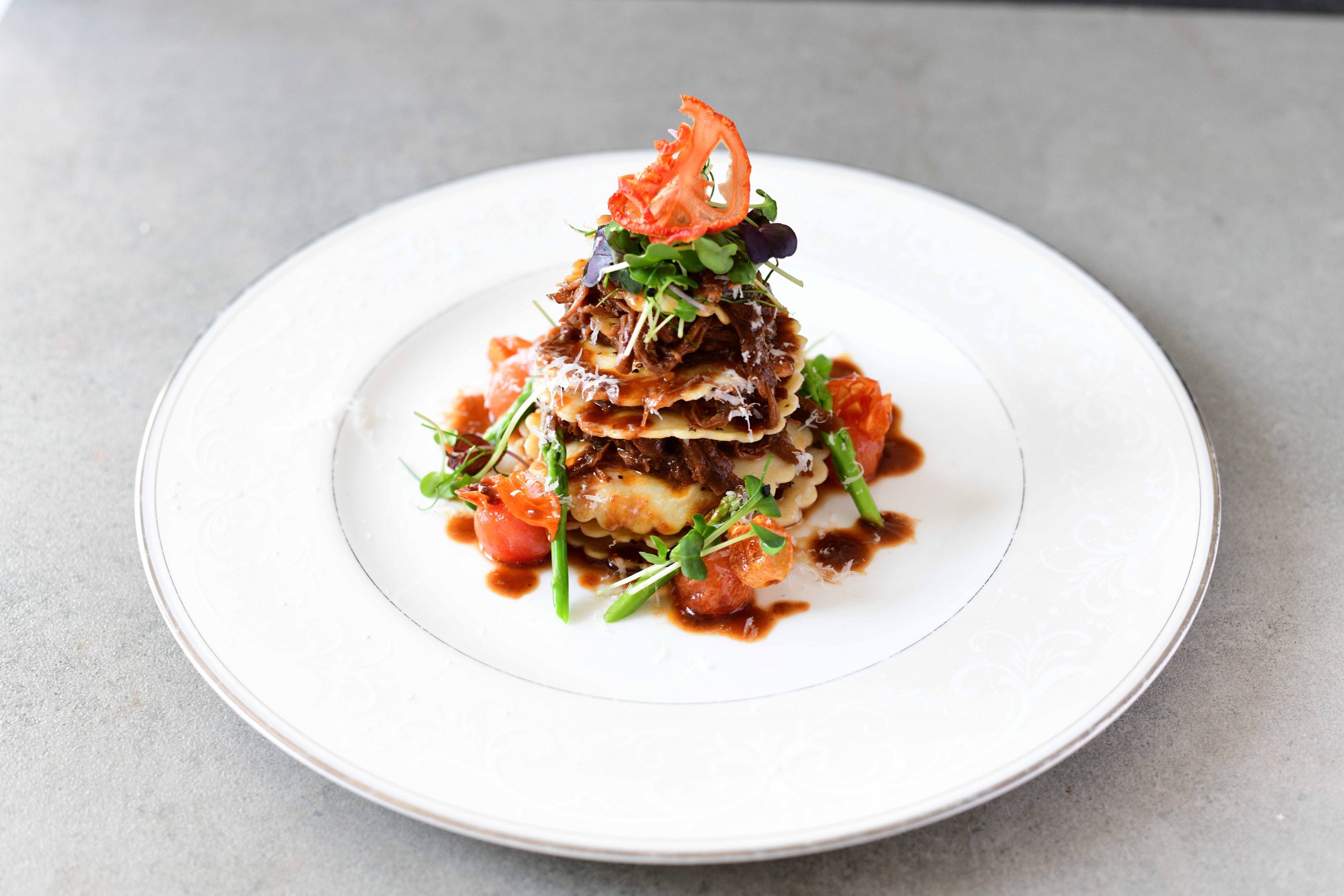 Braised Beef Open Lasagna