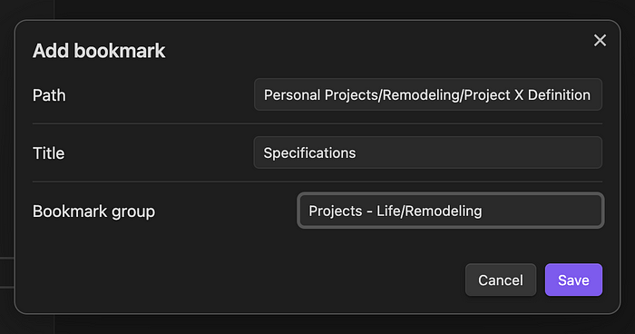 Zen-like Focus with Obsidian Bookmarks