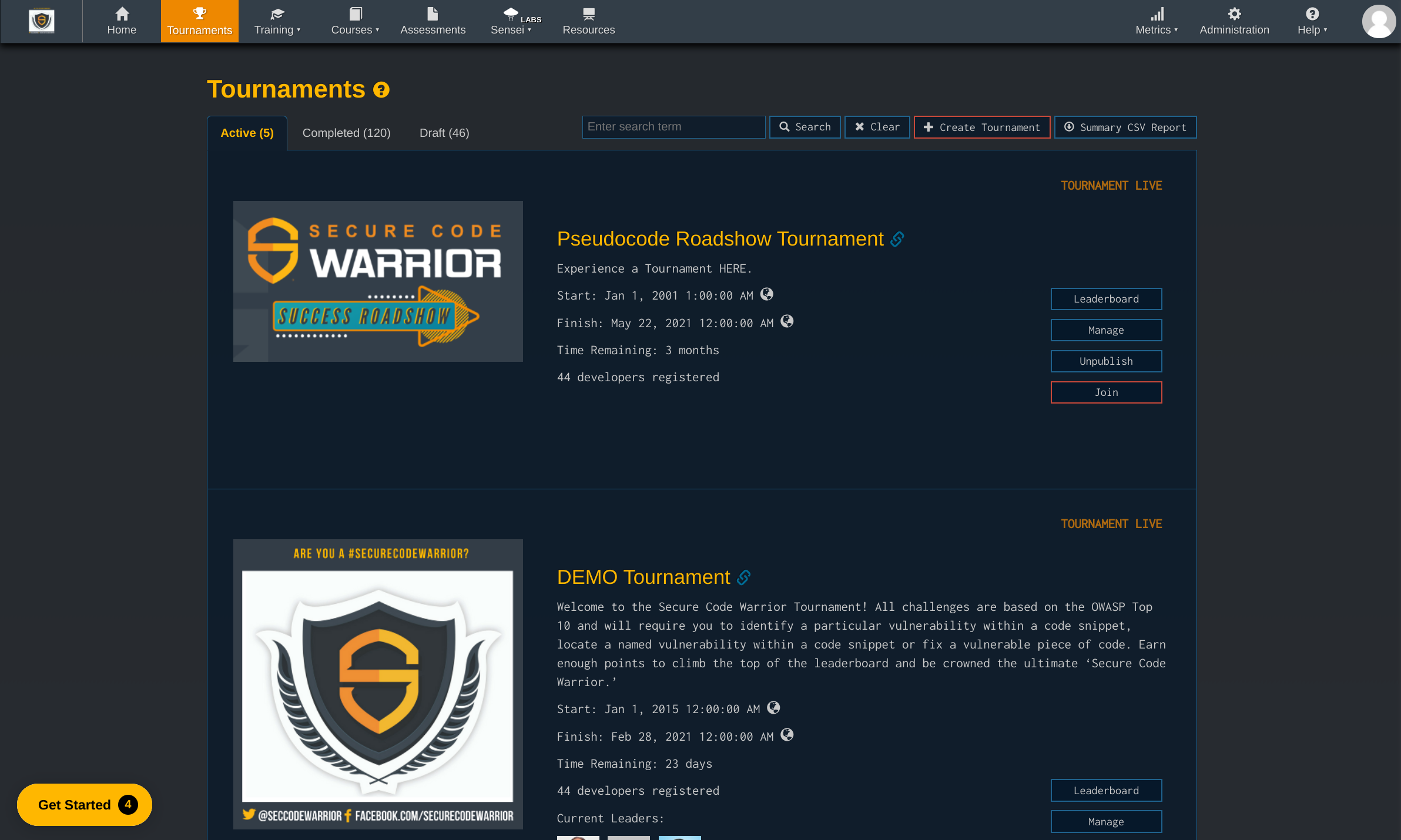 Tournaments & Coding Competitions | Secure Code Warrior
