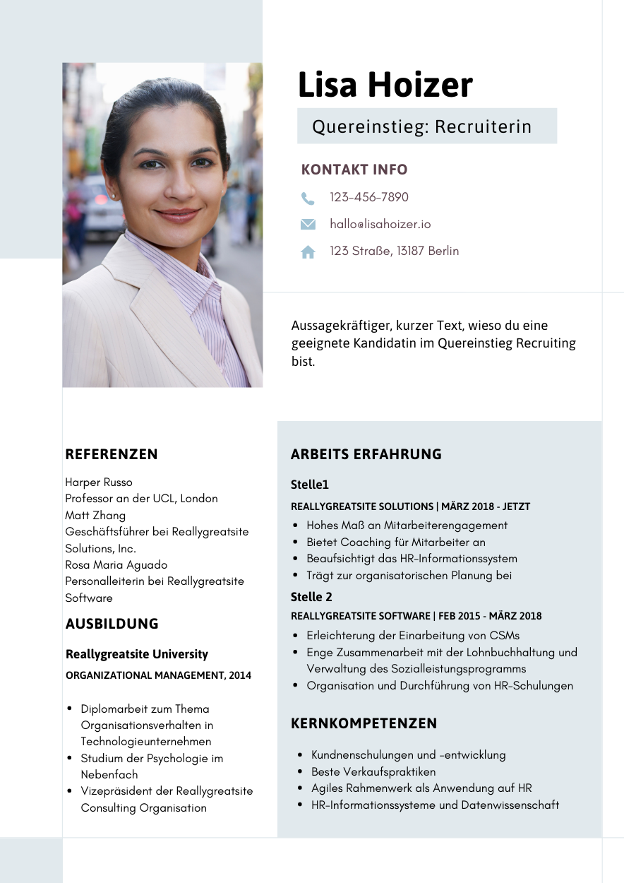 Bewerbung als Recruiter - Quereinsteiger | Vorlage & Tipps
