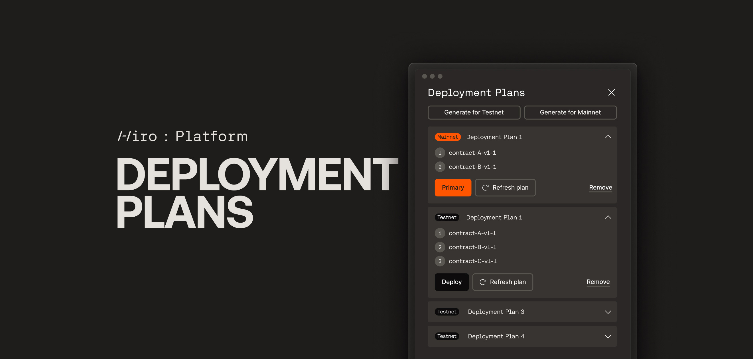 New Feature in the Hiro Platform: Deployment Plans