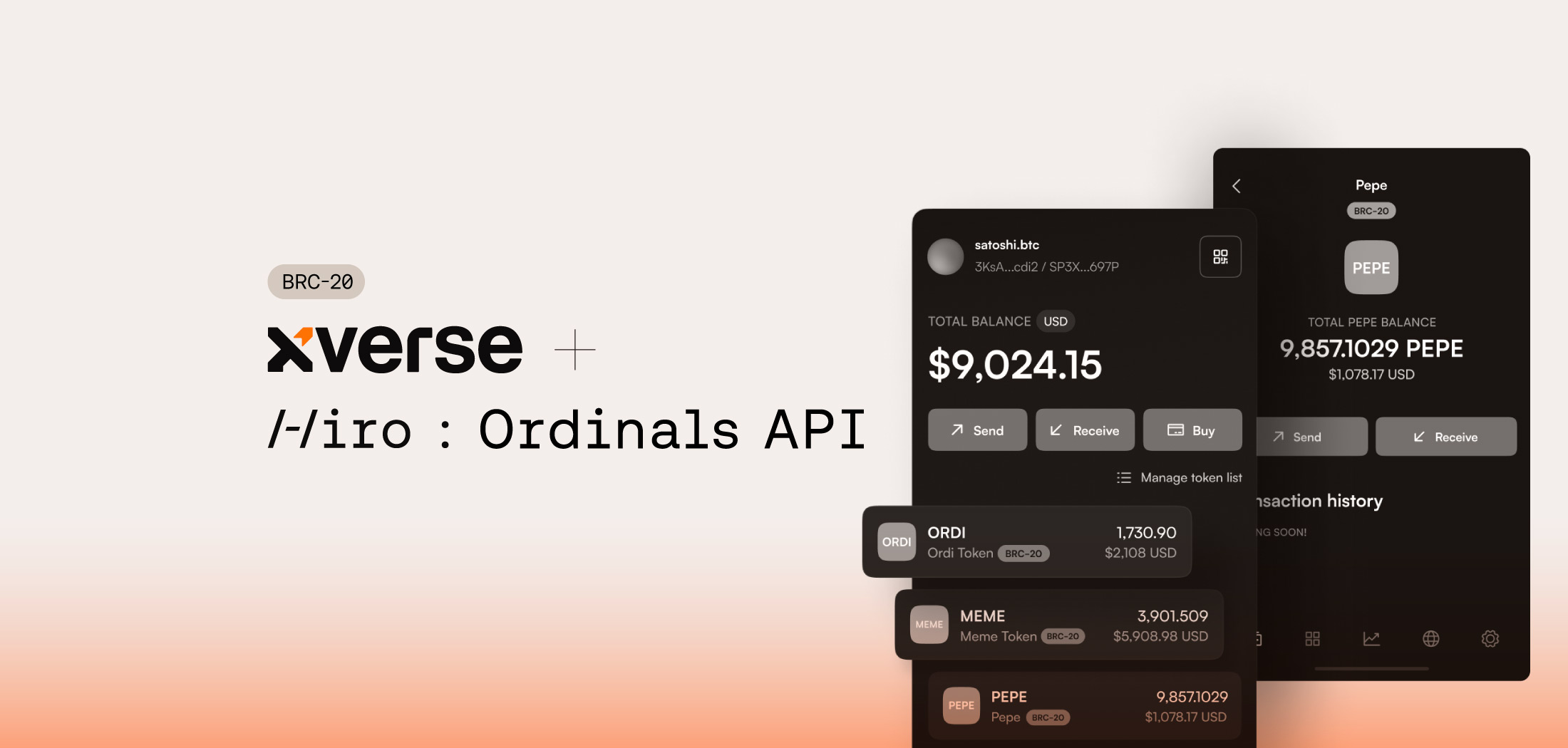 Xverse BRC-20 Wallet, Powered by Hiro APIs