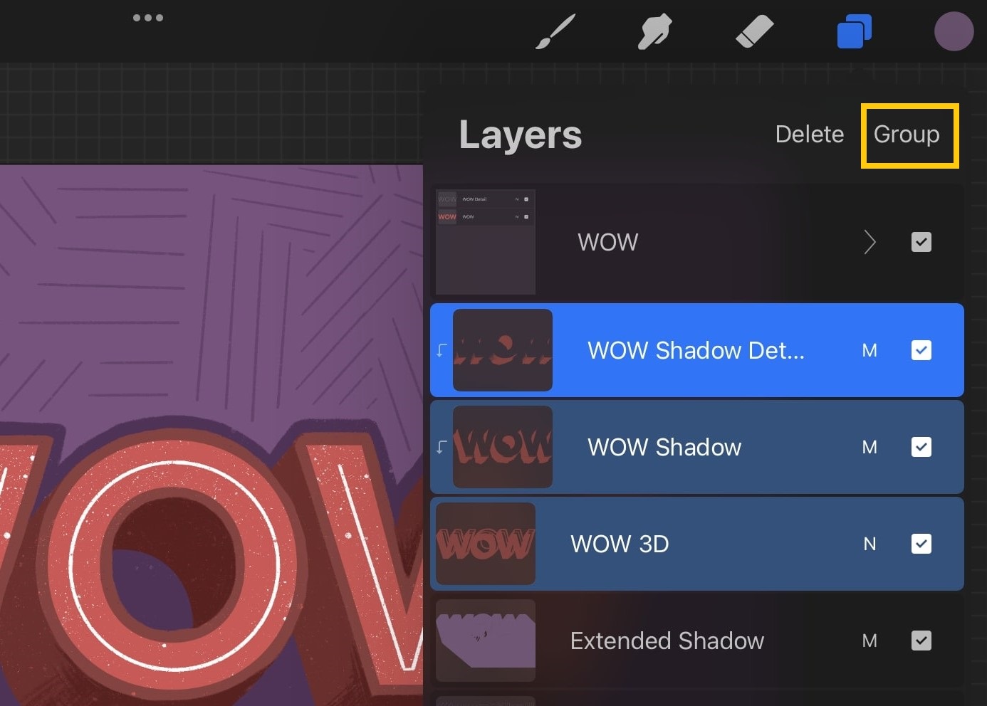 How to Group Layers in Procreate - 🖌️ Procreate.courses