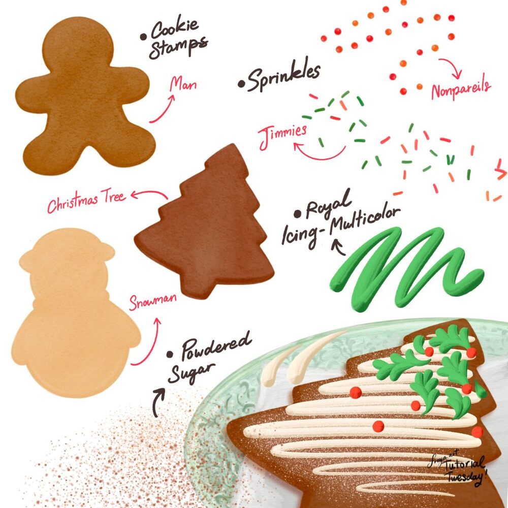 Christmas Cookie Decorating Tutorial for Procreate (Free Brushes)
