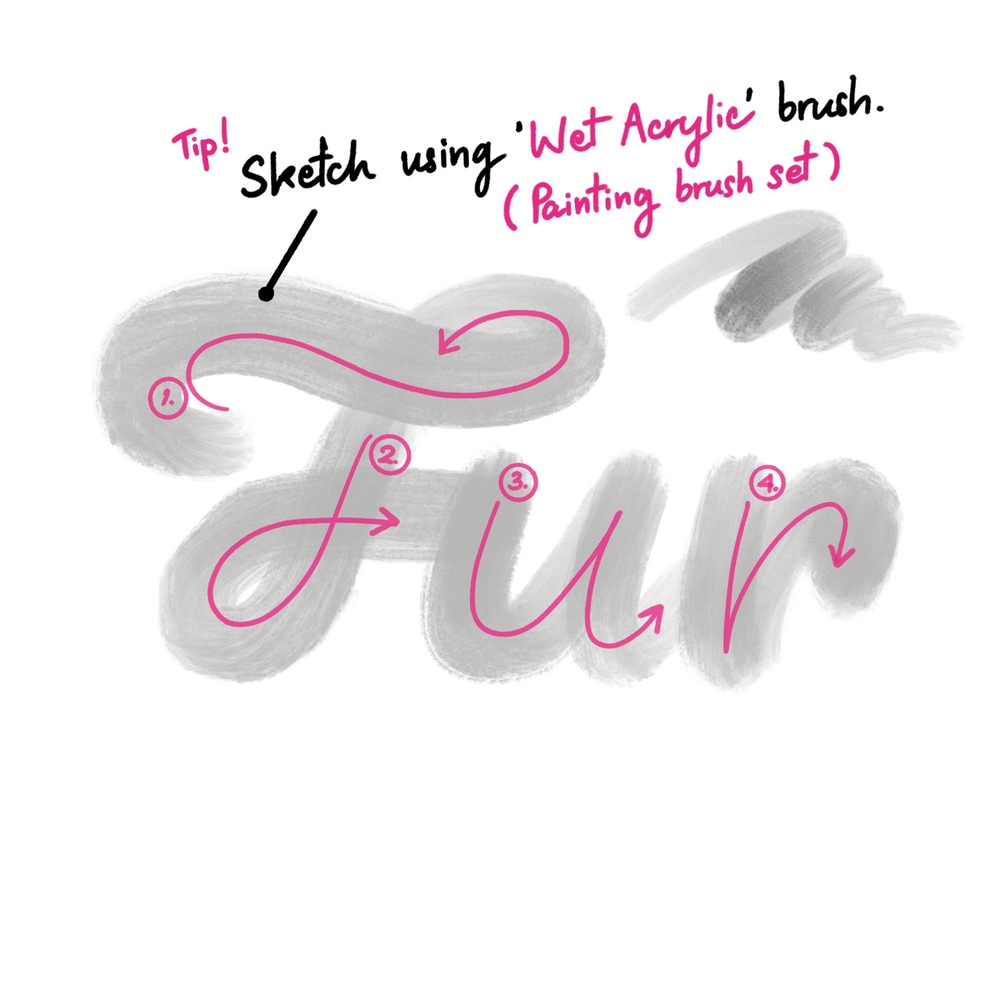 Fur Lettering Tutorial for Procreate (Free Brushes)