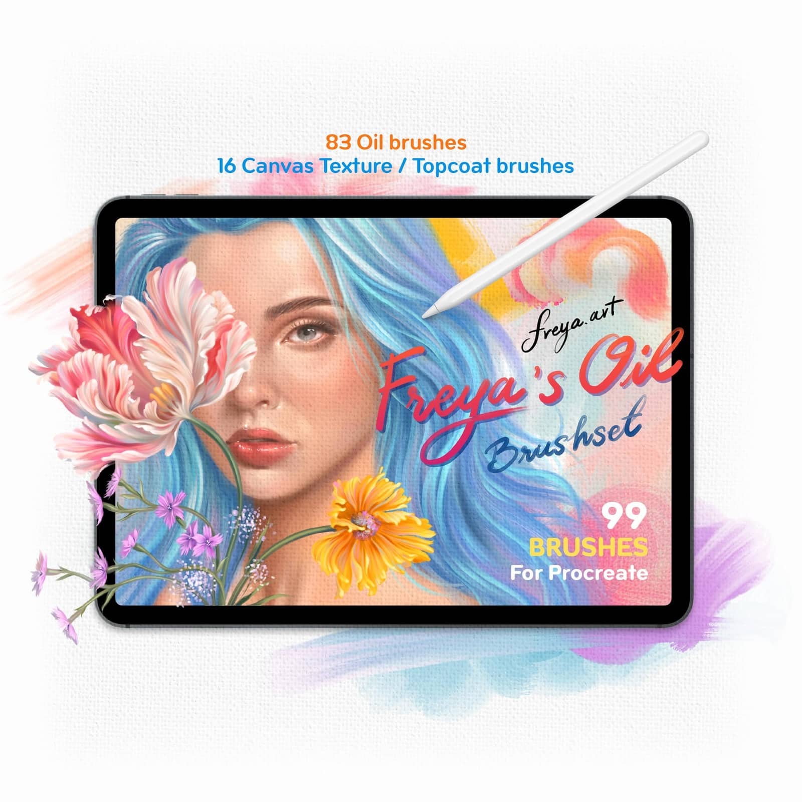 Procreate Oil Brushes 🖌️ - 99 Oil Brushes by Freya.art