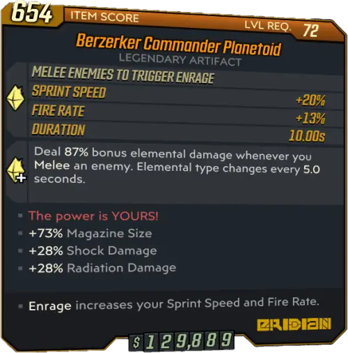 Commander Planetoid • BL3 – Legendary Artifact | Lootlemon
