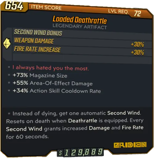 Deathrattle • BL3 – Legendary Artifact | Lootlemon