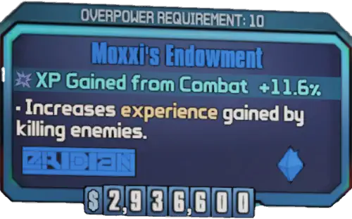 Moxxi's Endowment • BL2 – Rare Relic | Lootlemon