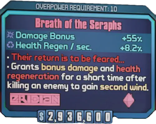 Breath of the Seraphs • BL2 – Seraph Relic | Lootlemon