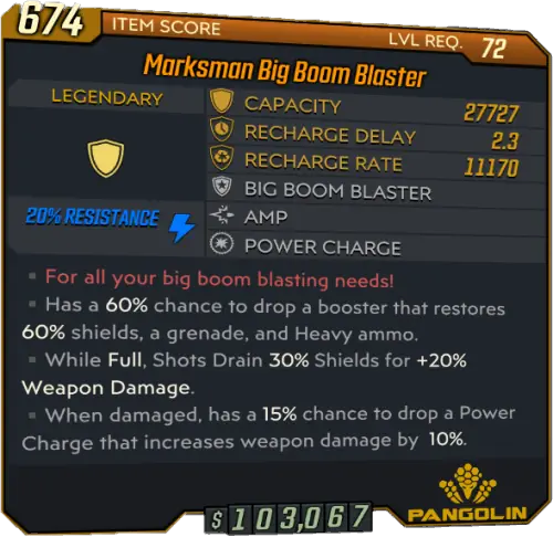 Big Boom Blaster • BL3 – Legendary Shield | Lootlemon