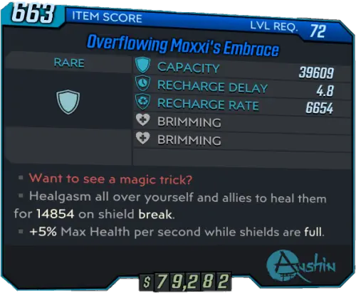 Moxxi's Embrace • BL3 – Rare Shield | Lootlemon