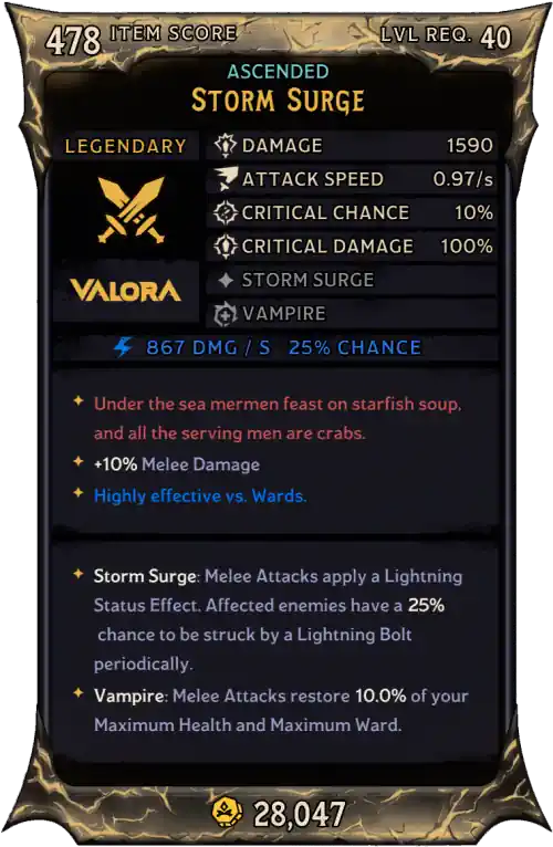 Storm Surge • TTWL – Legendary Melee | Lootlemon