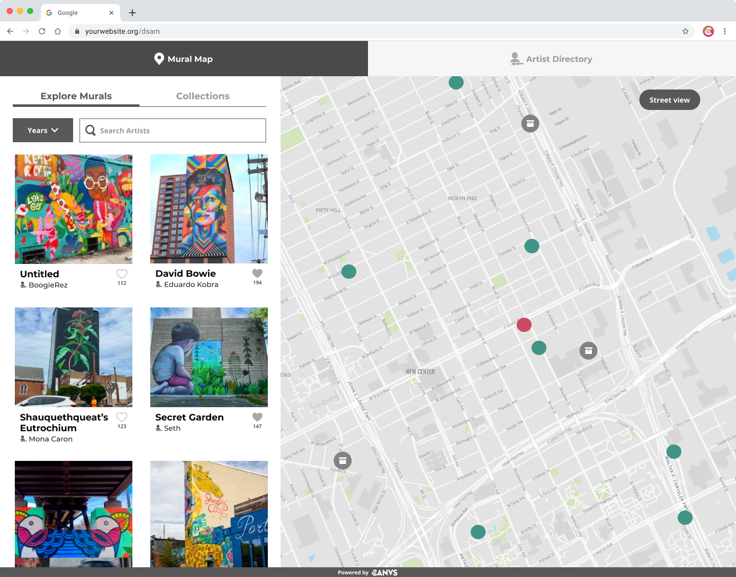 Interactive Mural maps - powered by CANVS