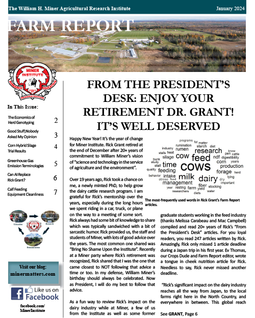 Current & Archived Farm Reports | Miner Institute