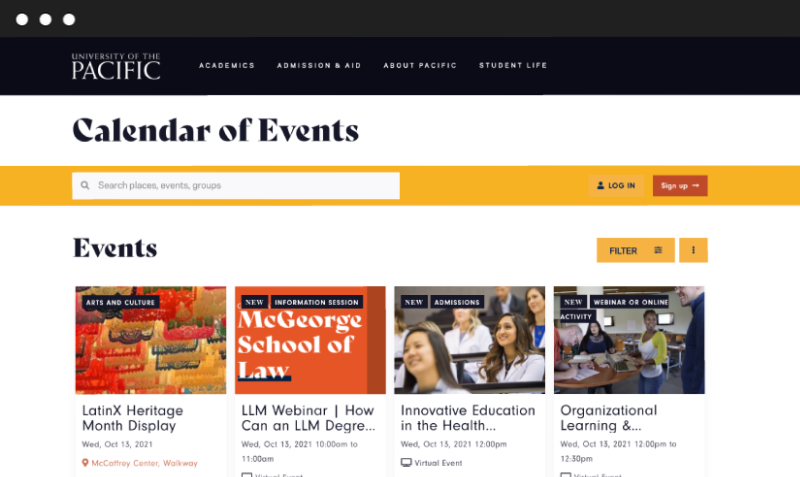 Centralized Website Event Calendar | Localist Features