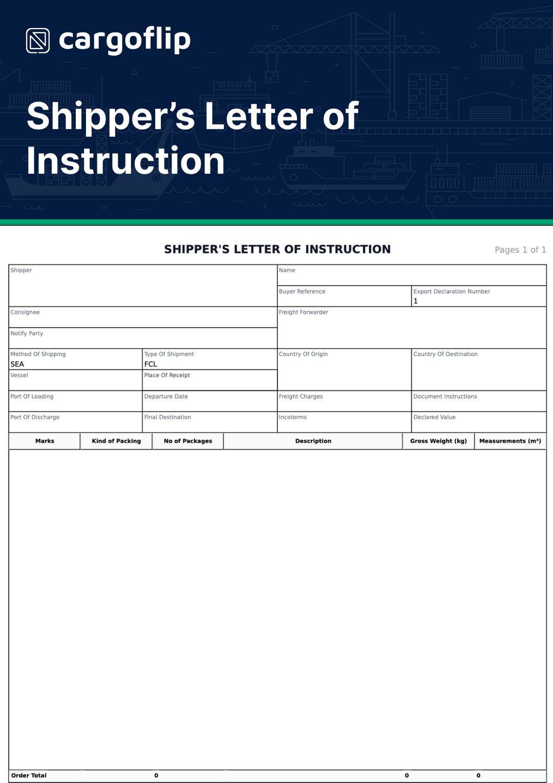 Shipping Document Templates | Cargoflip