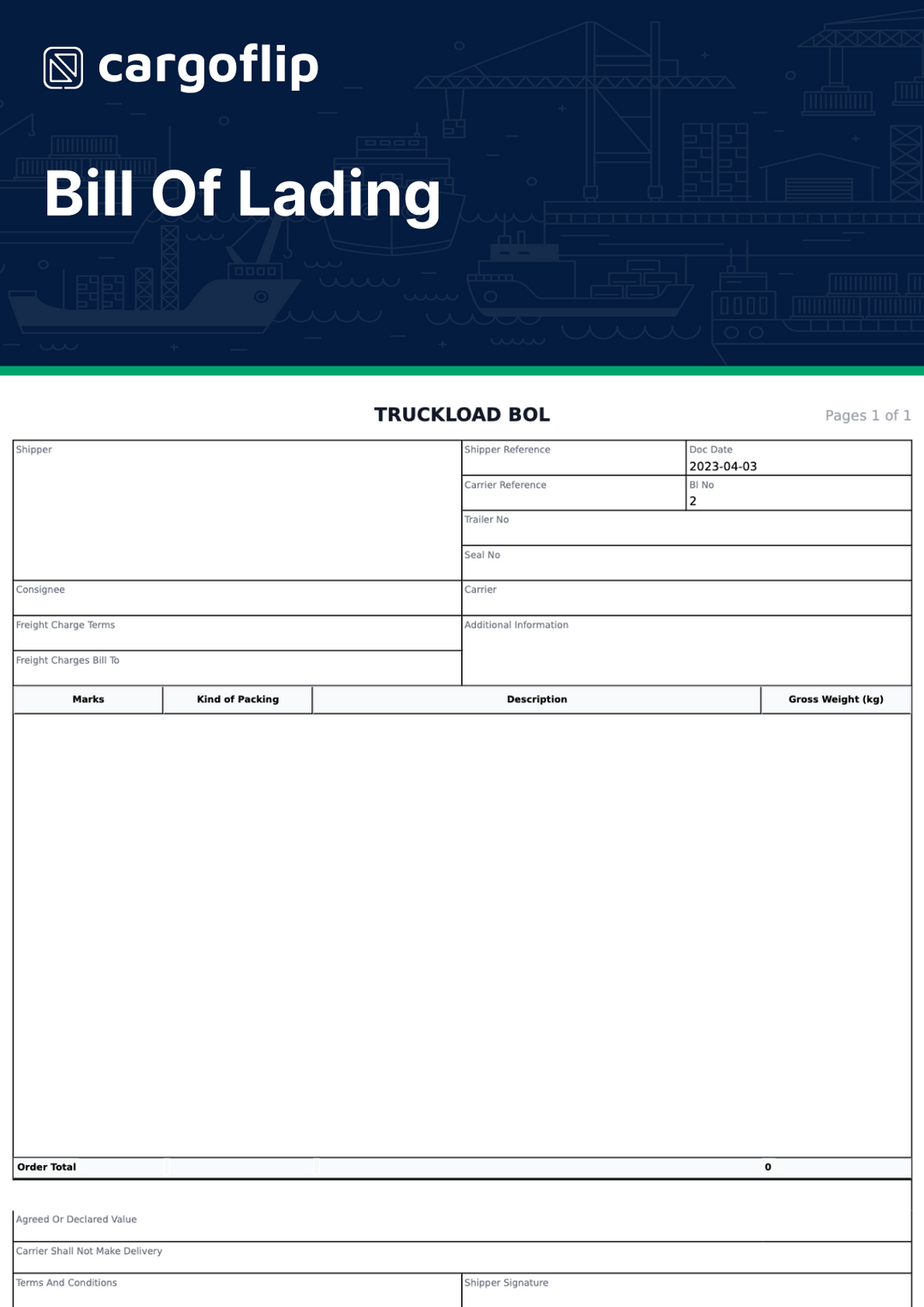 Shipping Document Templates | Cargoflip