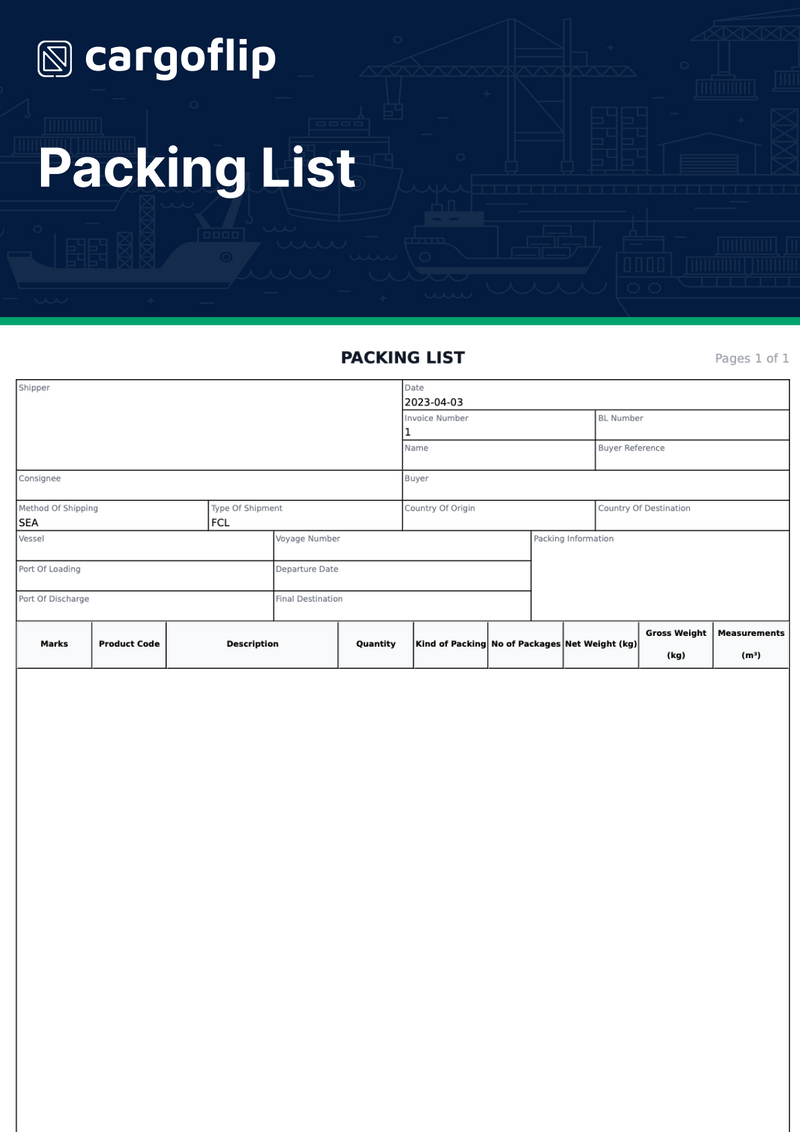 Shipping Document Templates | Cargoflip