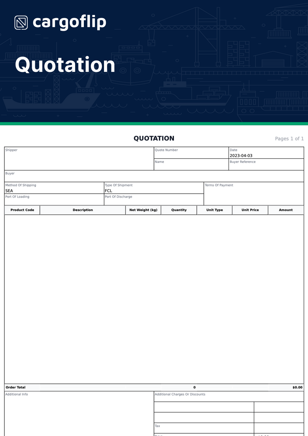 Shipping Document Templates | Cargoflip