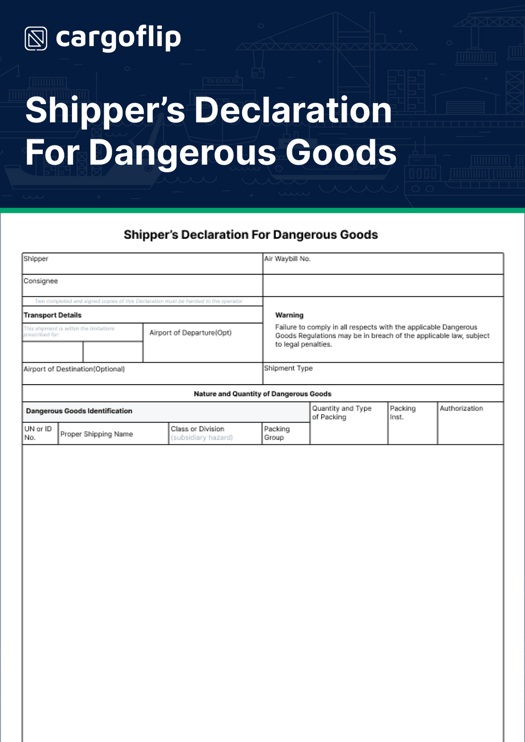 Shipping Document Templates | Cargoflip