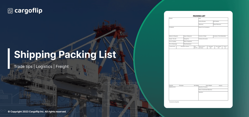 Shipping Packing List