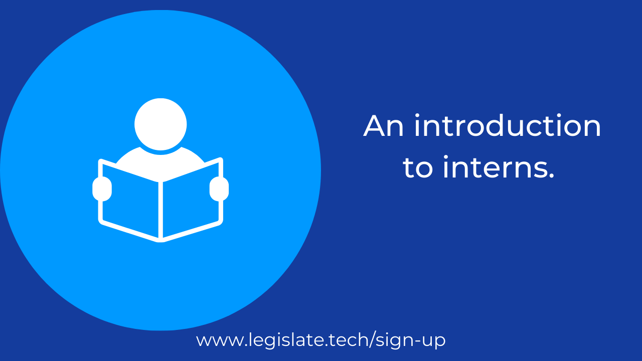 An introduction to interns - Legislate