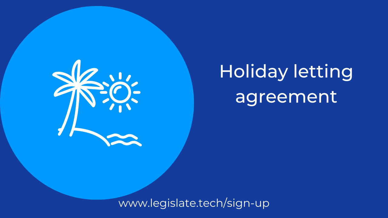 What contract do I need to to let out a property to holiday makers?