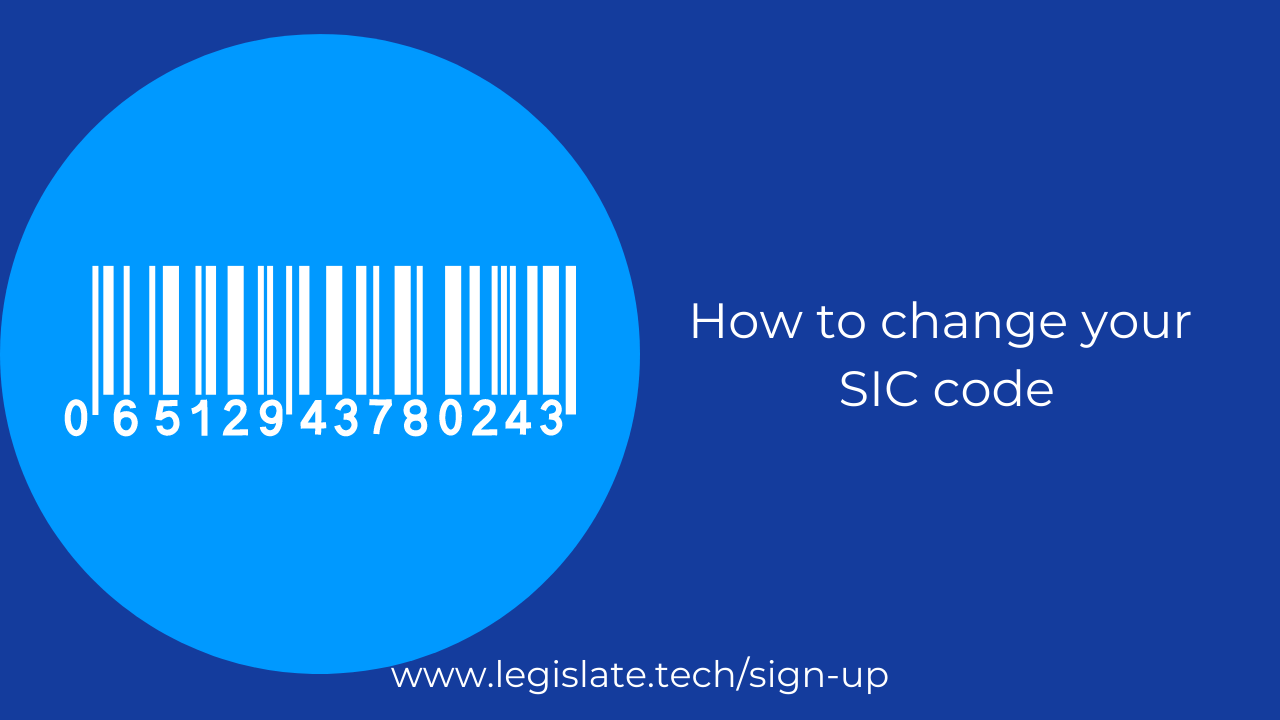 How to change your SIC code - Legislate