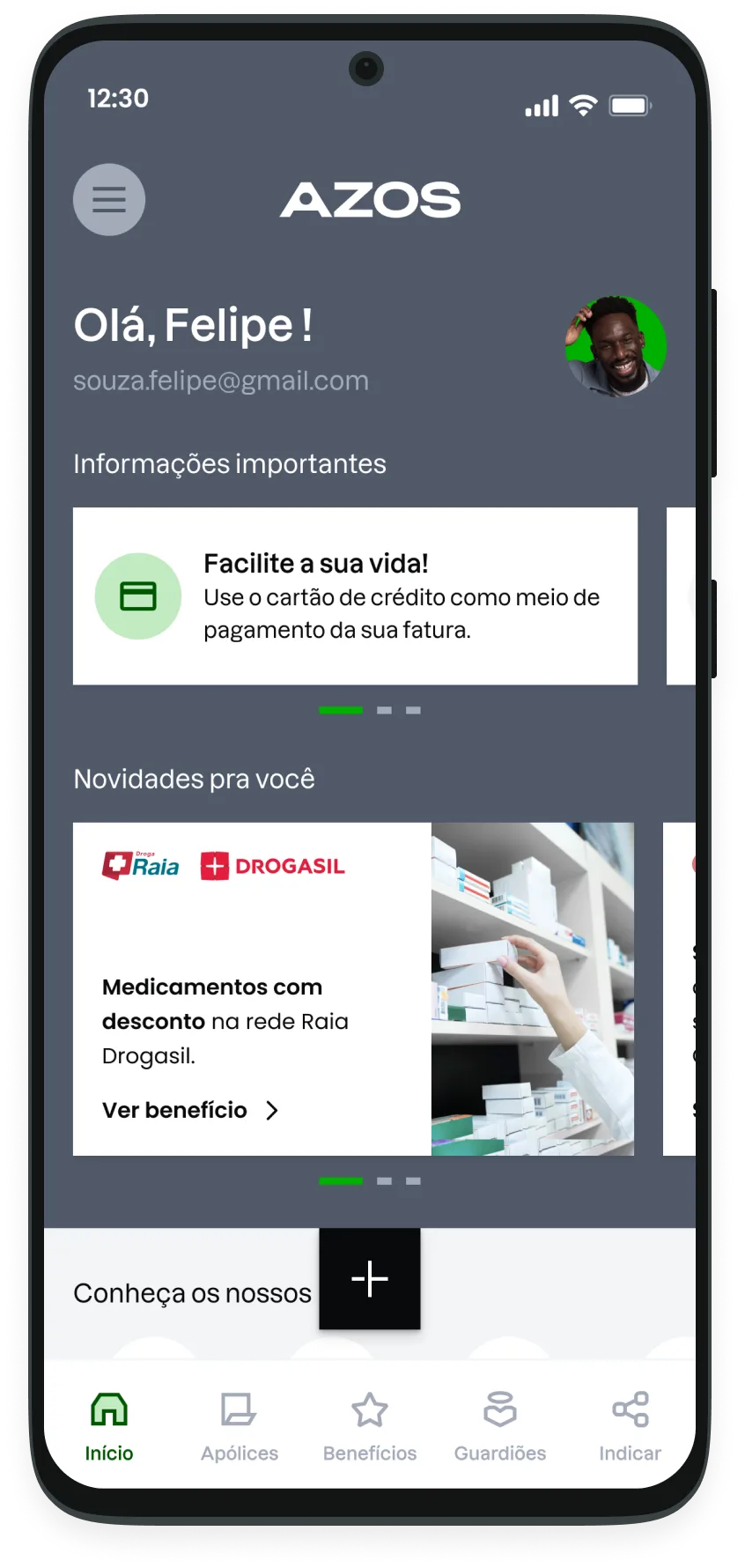 Cartão Azos - Seguro de vida